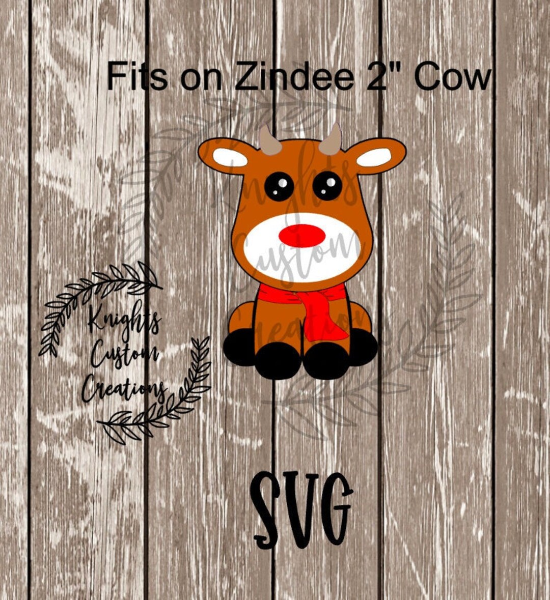 Rudolph Cow Zindee Badge Reel SVG Instant Digital Download - Etsy