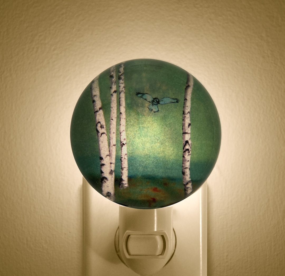 Silver Birch Light, Round Night Light, Forest Night Light, Birch Tree ...