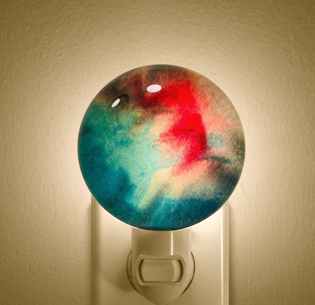 Colourful Night Light, Unique Gift Kid, Fun Night Light, Resin Design ...