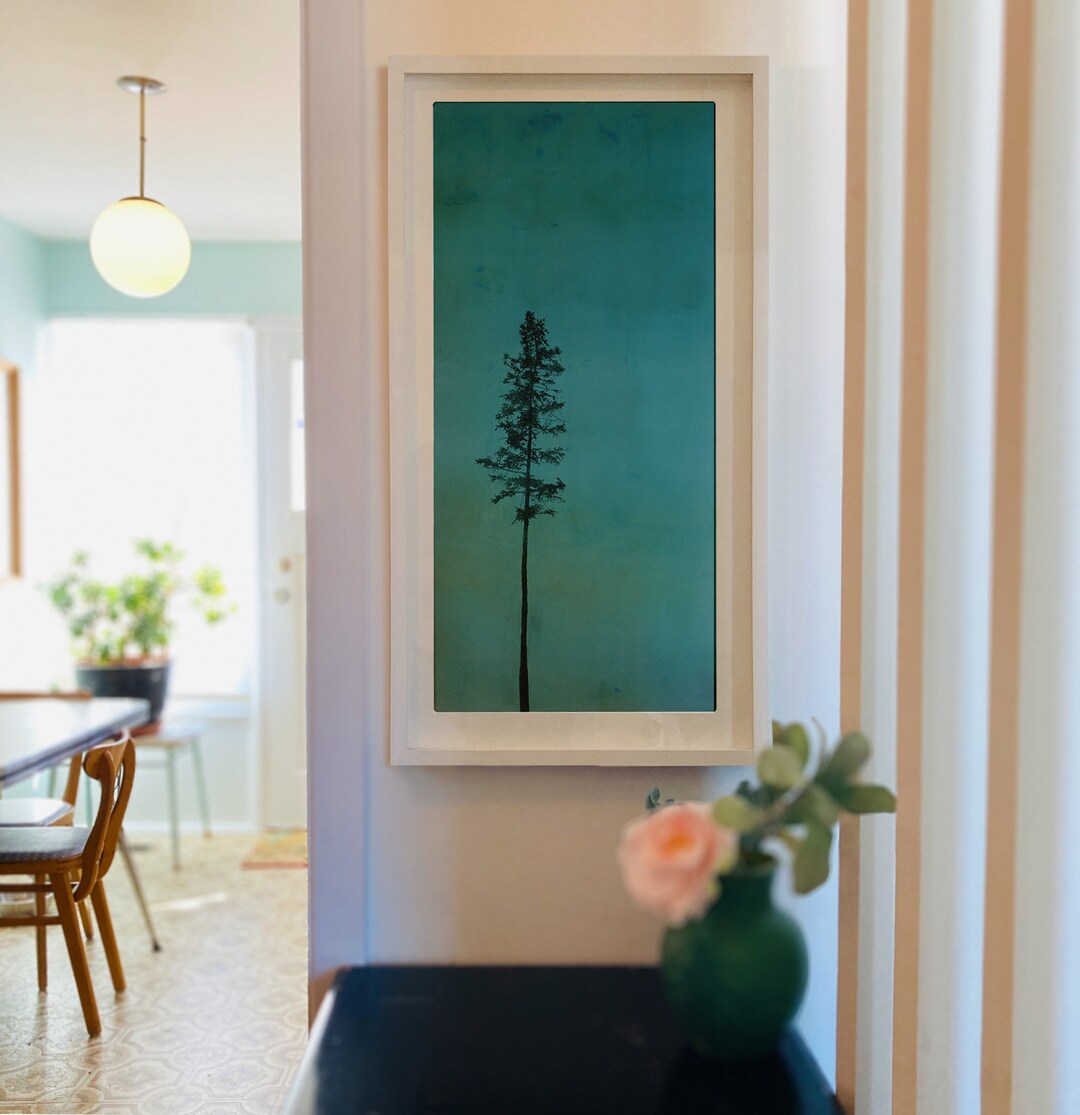 Turquoise Wall Art, Tree Art, Fine Art Print, Vertical Art, Tall Wall ...