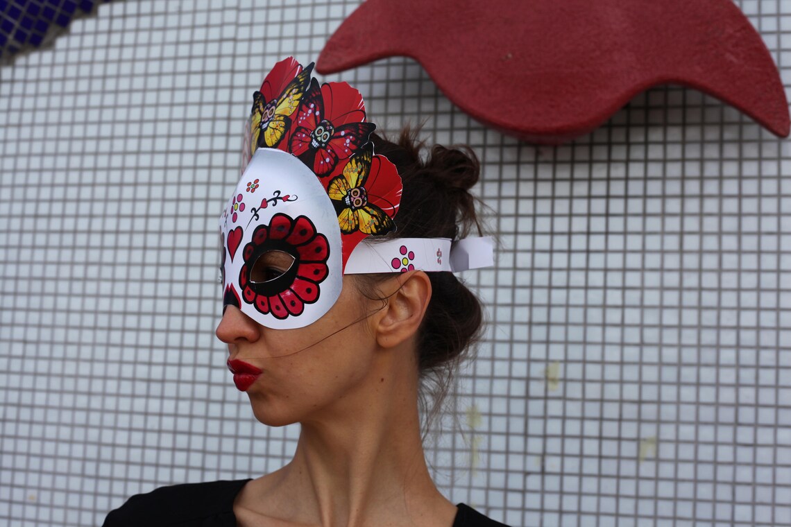 Sugar Skull Mask PRINTABLE. Calavera Mask. Day of the Dead | Etsy