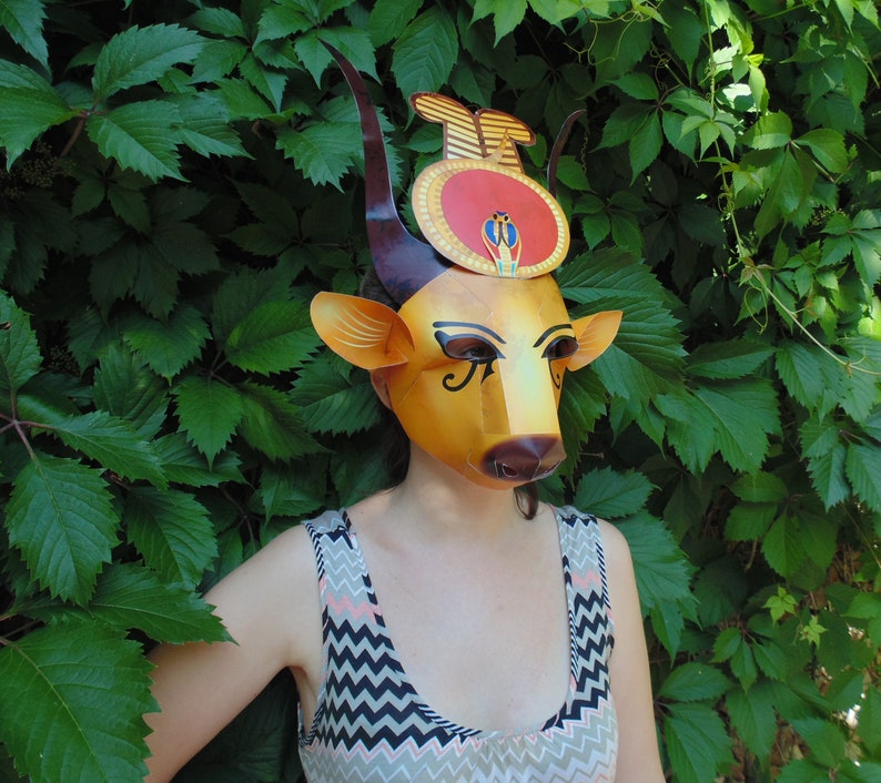 Egyptian Mask PRINTABLE Pattern. Hathor Mask. Cow Mask. Mask Pattern ...
