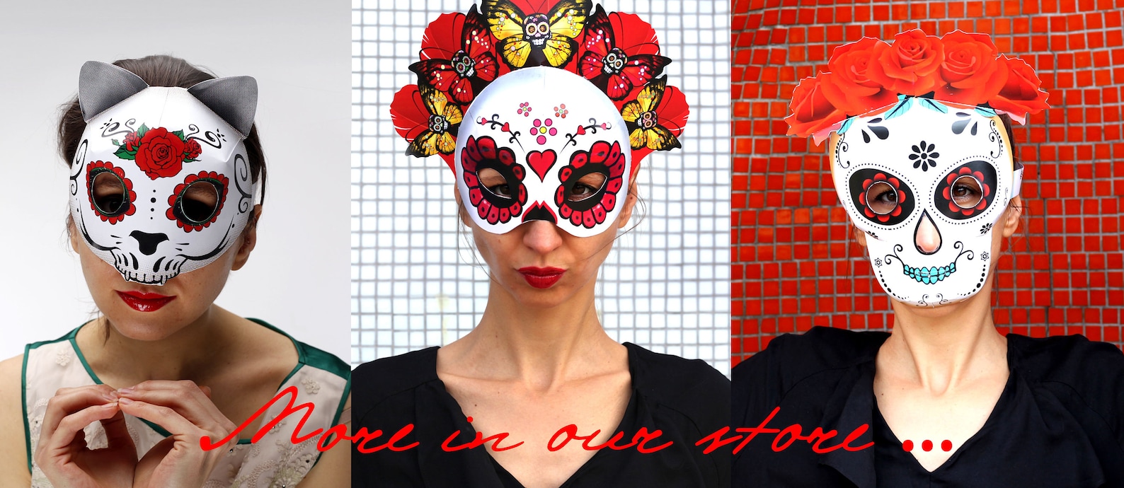 Sugar Skull Mask PRINTABLE. Calavera Mask. Day of the Dead | Etsy