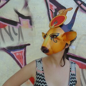 Egyptian Mask PRINTABLE Pattern. Hathor Mask. Cow Mask. Mask Pattern ...