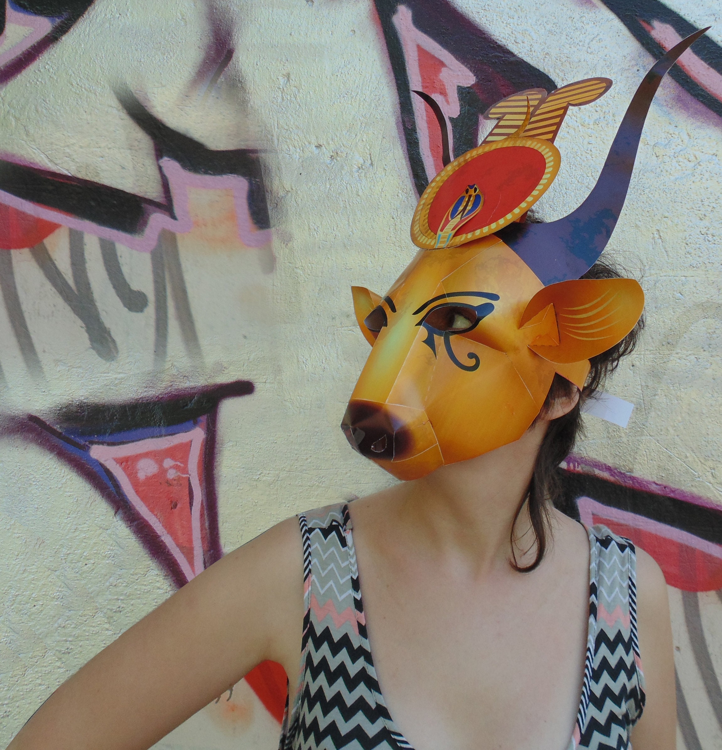 Egyptian Mask PRINTABLE Pattern. Hathor Mask. Cow Mask. Mask - Etsy UK