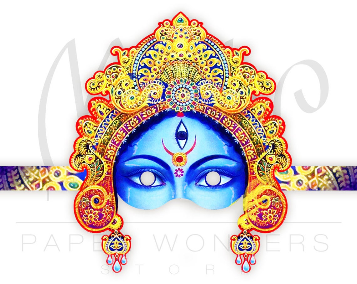 Kali Mask PRINTABLE. Kali Ma. Kali Goddess. Indian Goddess - Etsy