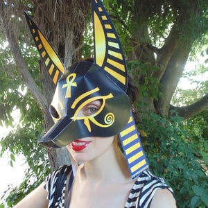 Anubis Mask Printable. Egyptian Mask. Mask Pattern Anubis Costume Mask ...