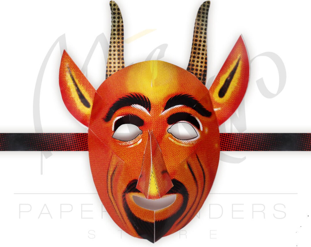 Devil Mask PRINTABLE . Dia De Los Muertos Mask. Diablo Mask. Masquerade ...