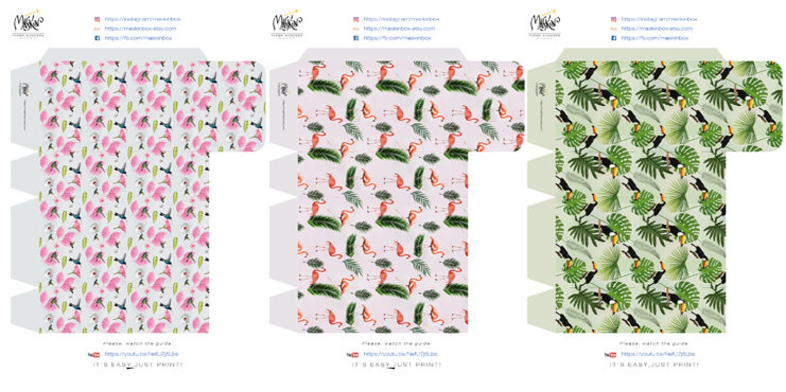 Paper Bags PRINTABLE Pattern Set. Paper Gift Bags. Favor Bags. - Etsy