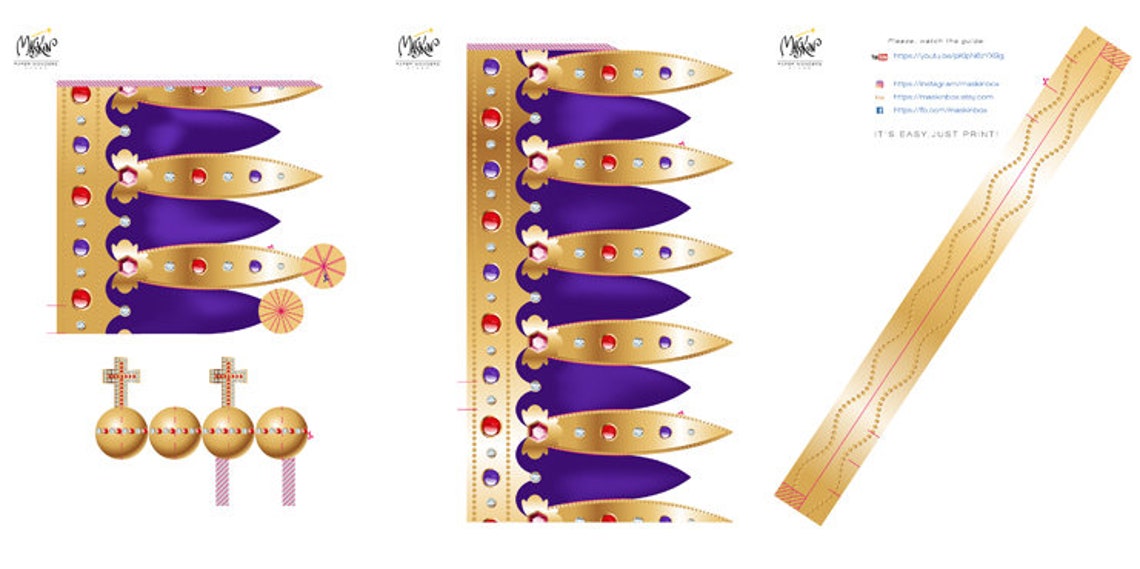 Paper Crown PRINTABLE. Royal Crown. Queen Crown. King Crown. - Etsy