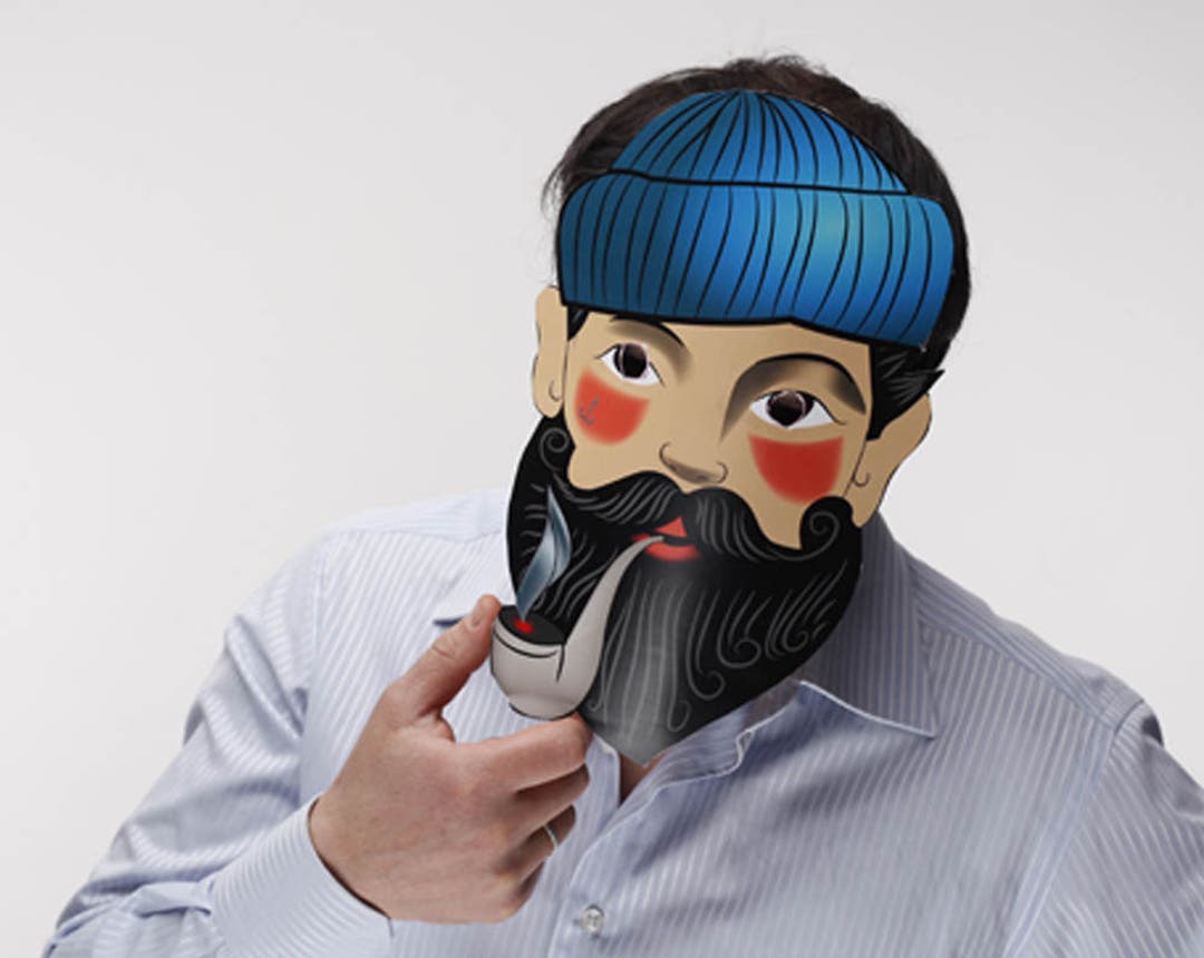 Sailor Mask. Sea-wolf Mask. Bearded Man Mask. Ocean Party Mask ...