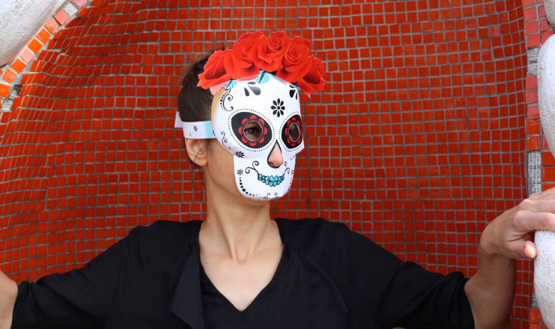 Sugar Skull Mask PRINTABLE Pattern. Day of the Dead Mask. Calavera Mask ...