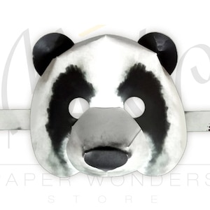 Panda Mask PRINTABLE. Panda Mask Pattern. DIY Papercraft Panda Mask ...