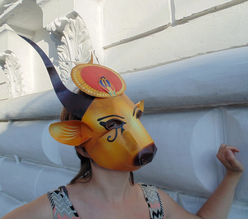 Egyptian Mask PRINTABLE Pattern. Hathor Mask. Cow Mask. Mask Pattern ...