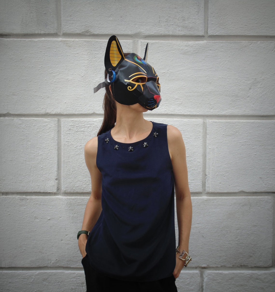 Bastet mask PRINTABLE pattern Bast mask Bast goddess | Etsy