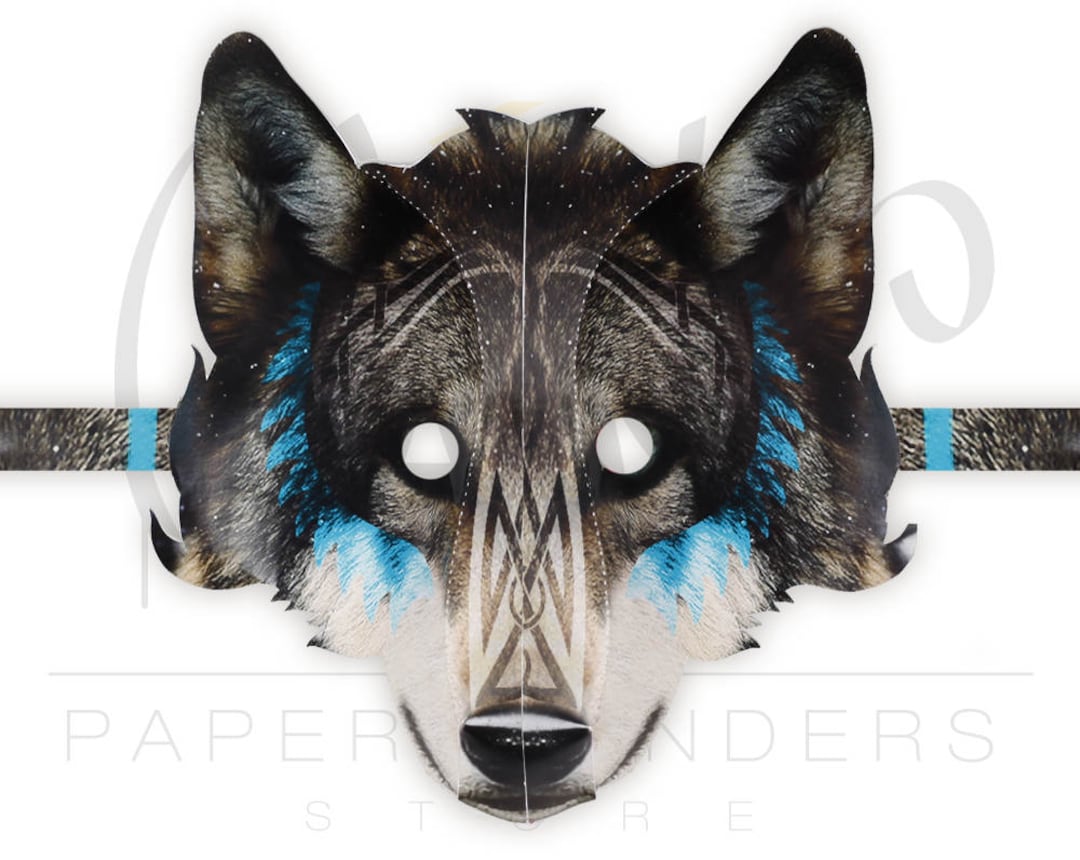 Wolf Mask. Wolf Mask PRINTABLE Template. Wolf Mask Pattern. Mask of ...