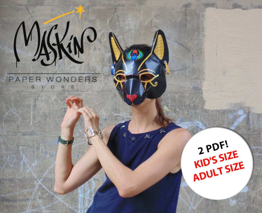Bastet Mask PRINTABLE Pattern, Bast Mask, Bast Goddess, Egyptian Mask ...