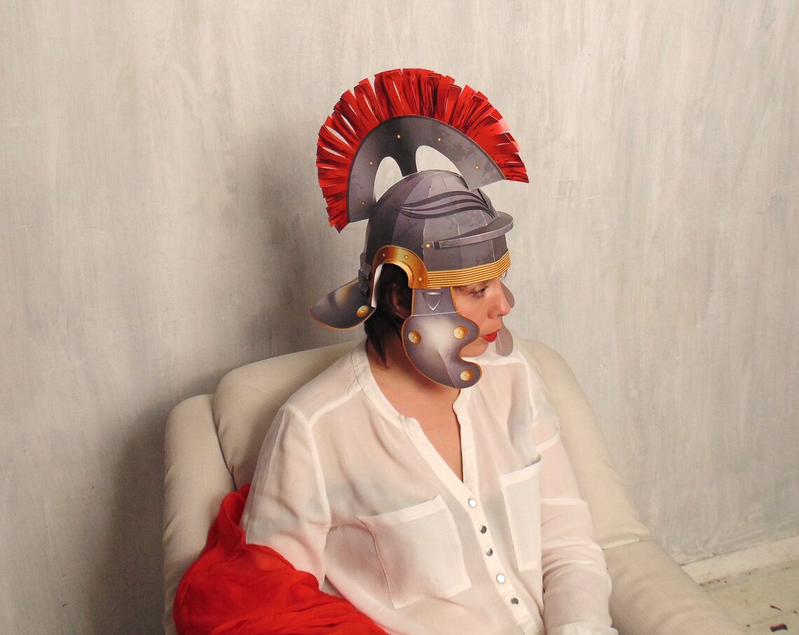 Roman Helmet Pattern PRINTABLE. Roman Soldier Costume. Gladiator Helmet ...