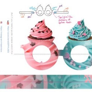 Cupcake Mask. Cupcake Party Decorations. Cupcake Glass Mask. Cupcake ...