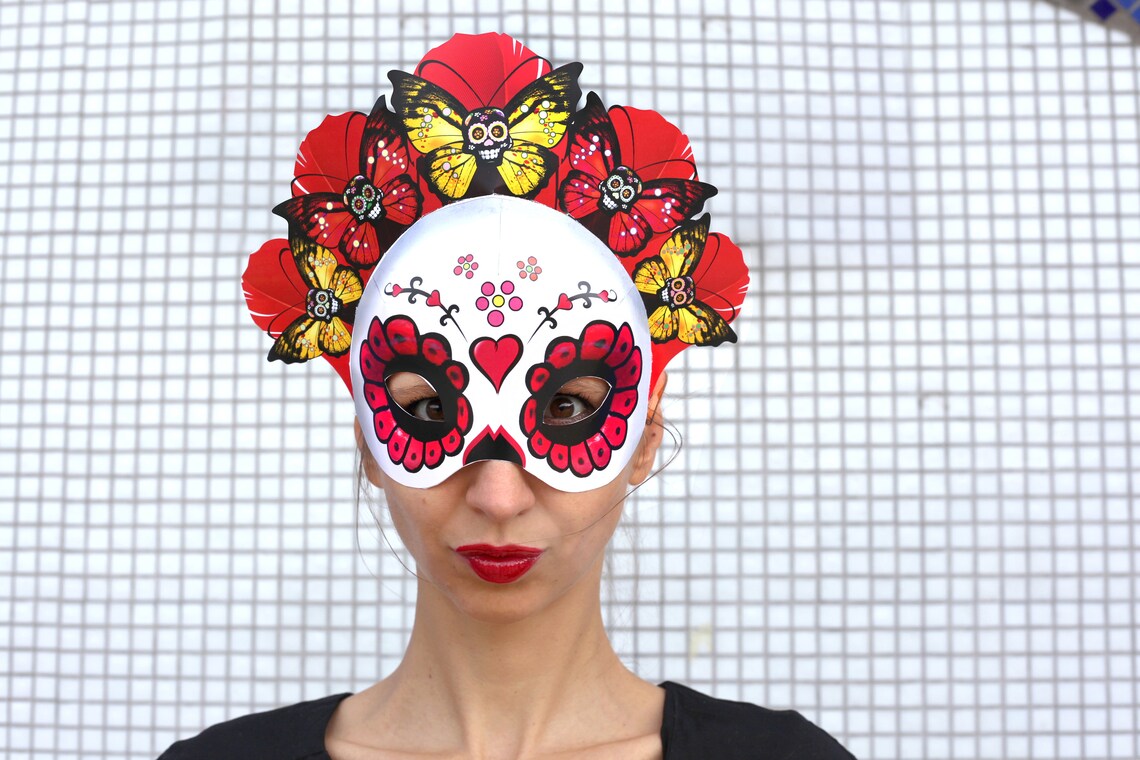 Sugar Skull Mask PRINTABLE. Calavera Mask. Day of the Dead | Etsy