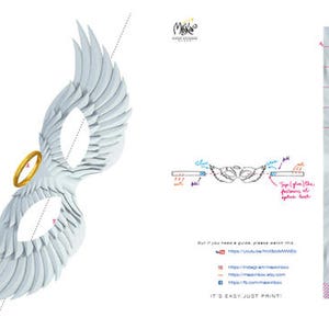 Angel PRINTABLE Mask. Angel Wings Mask. Angel Costume Mask. Masquerade ...