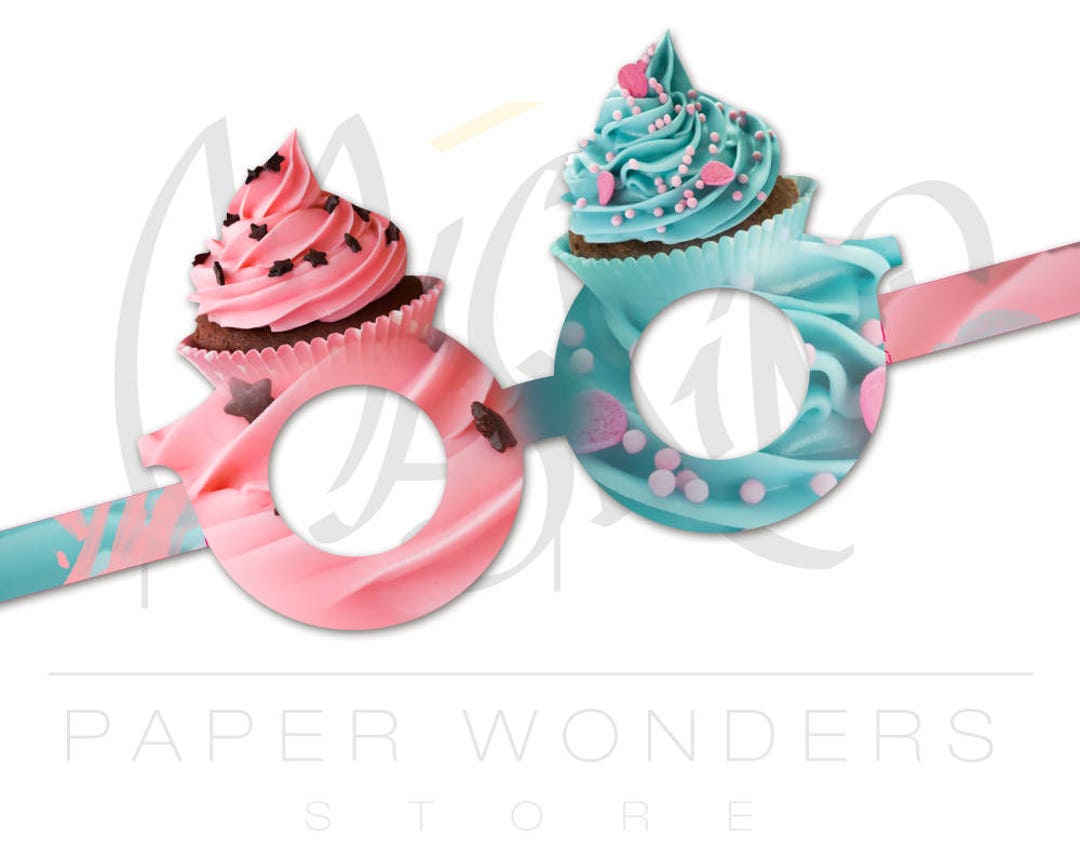 Cupcake Mask. Cupcake Party Decorations. Cupcake Glass Mask. Cupcake ...