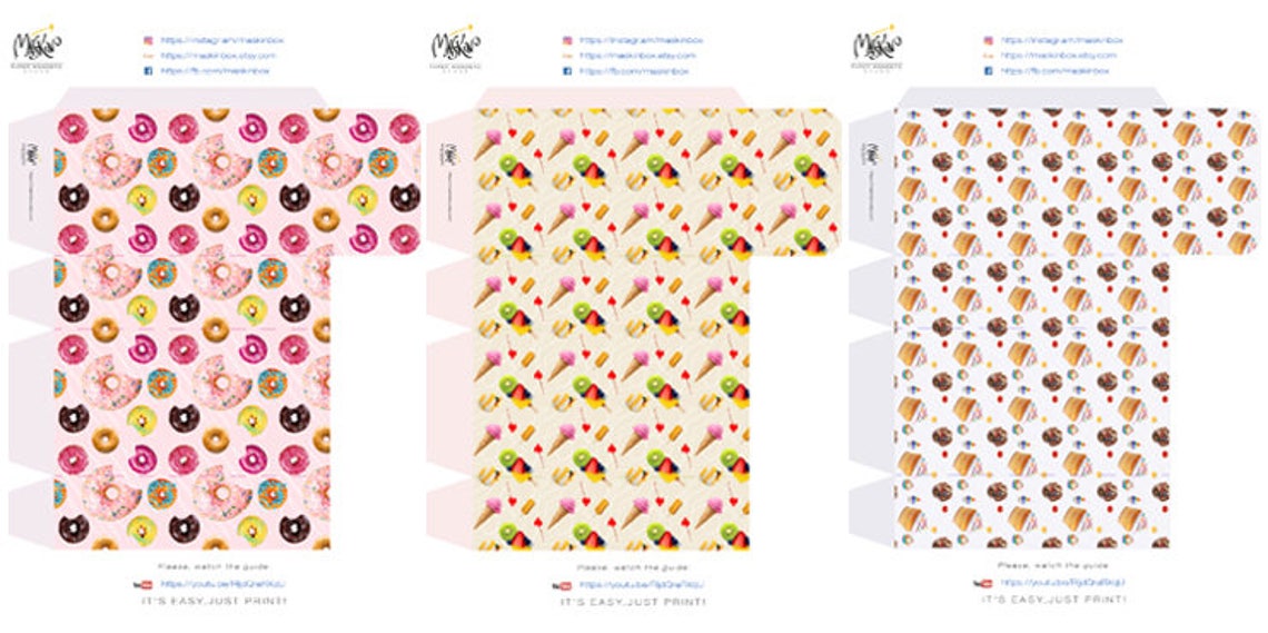 Paper Bags PRINTABLE Pattern. Paper Gifts Bag. Favor Bags. - Etsy