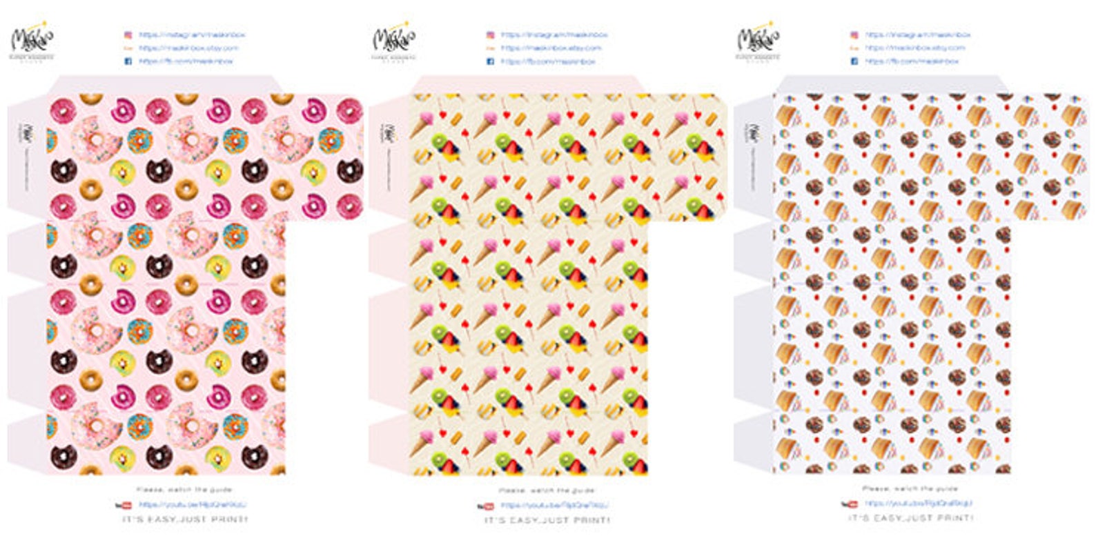 Paper Bags PRINTABLE Pattern. Paper Gifts Bag. Favor Bags. - Etsy