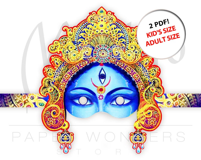 Kali Mask PRINTABLE. Kali Ma. Kali Goddess. Indian Goddess - Etsy