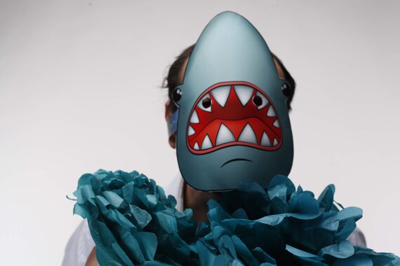Shark Mask PRINTABLE Shark Costume Fish Mask Shark | Etsy