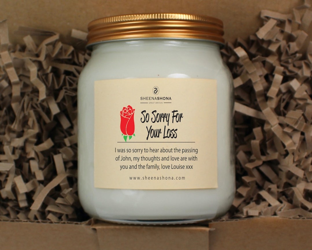 So Sorry for Your Loss Large Honey Pot Candle/ Personalised Mourning ...