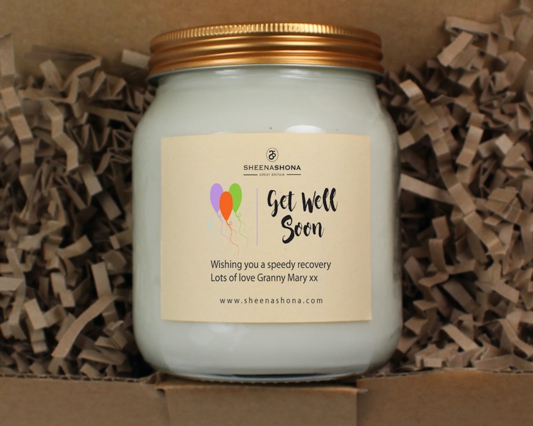 Get Well Soon Large Honey Jar Candle/ Personalised Handmade Get Well ...