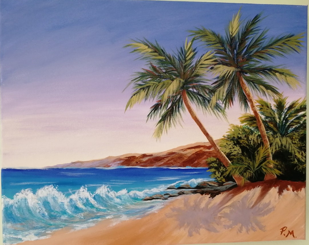 Acrylic Original Sea Painting on Canvas - Etsy