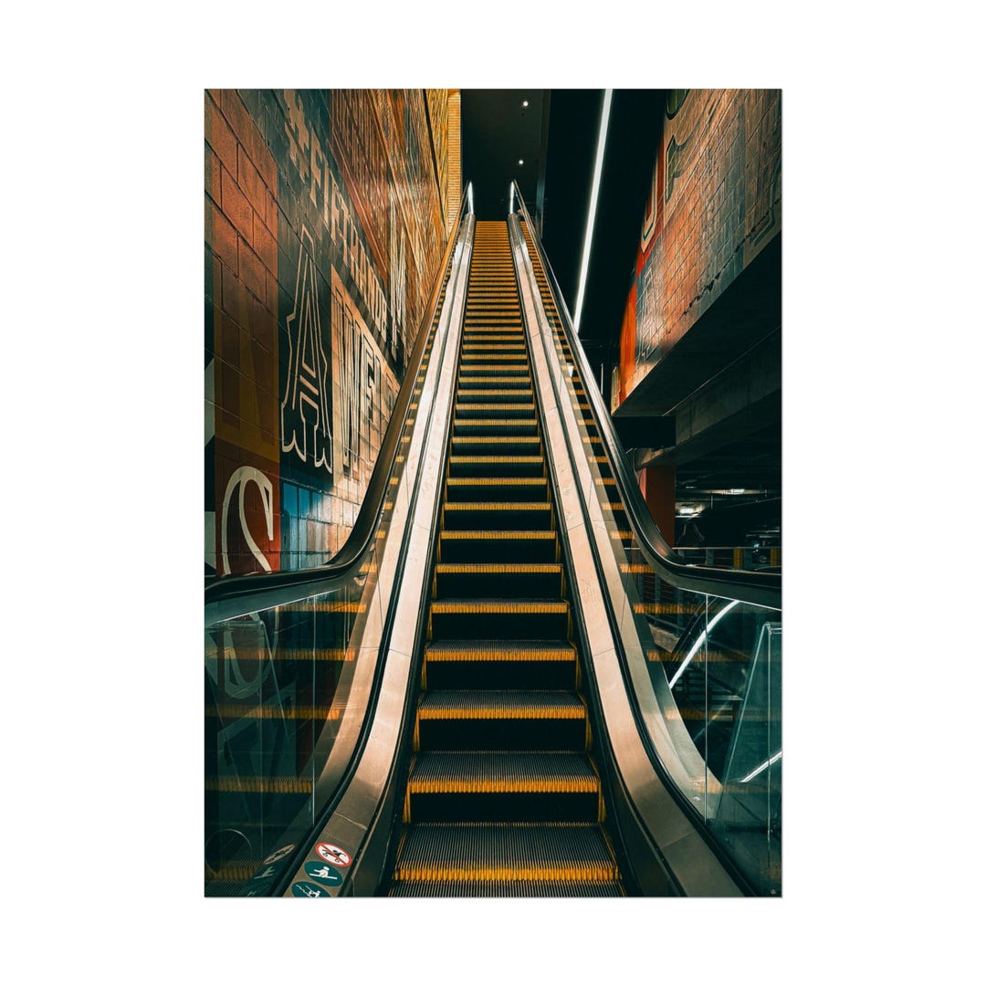 Escalator-urban Photography Print, Modern Architecture Wall Art ...