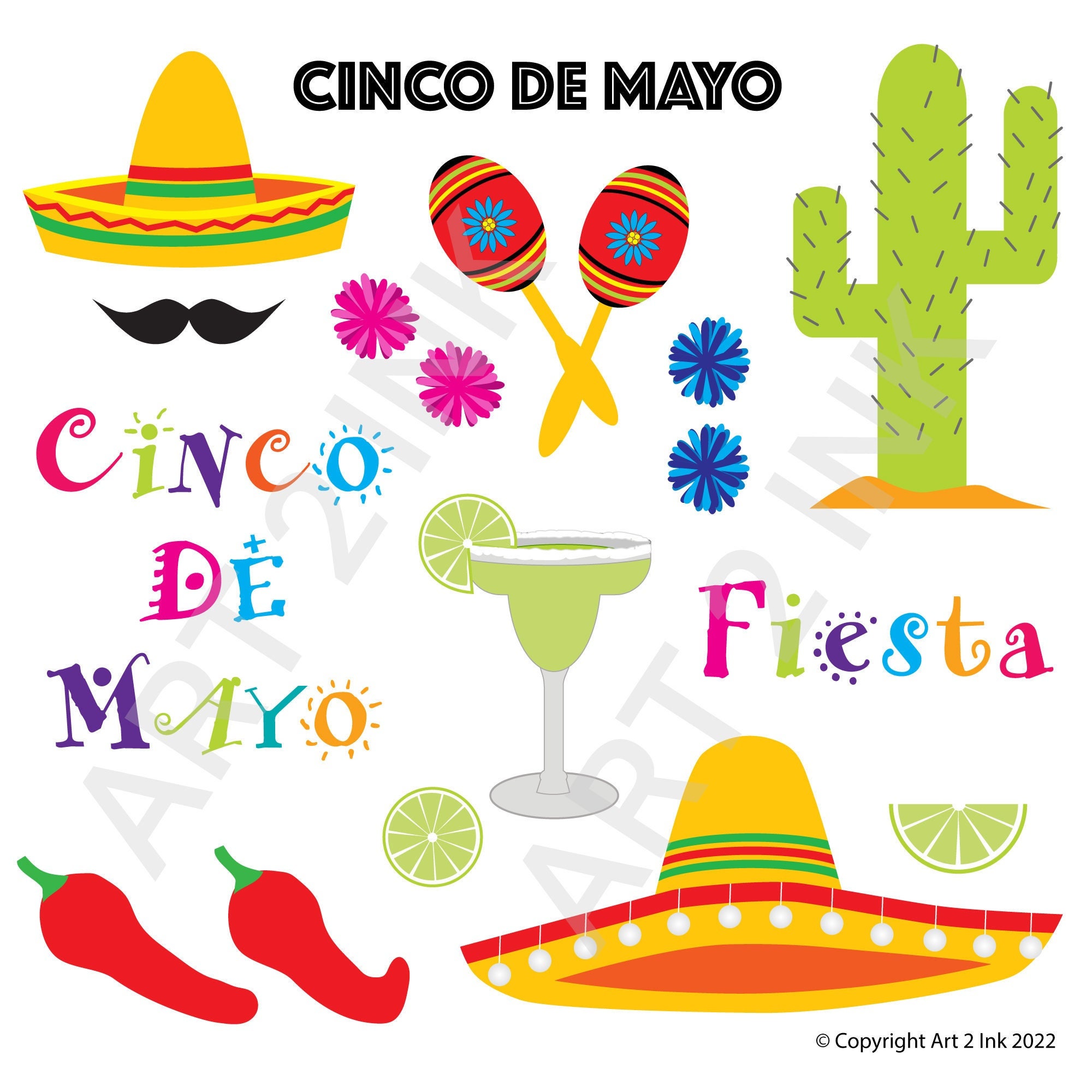 Cinco De Mayo Festive Clip Art - Etsy