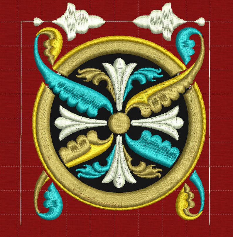 Medieval Circle & Leaves, Repeatable Design #4 - Etsy