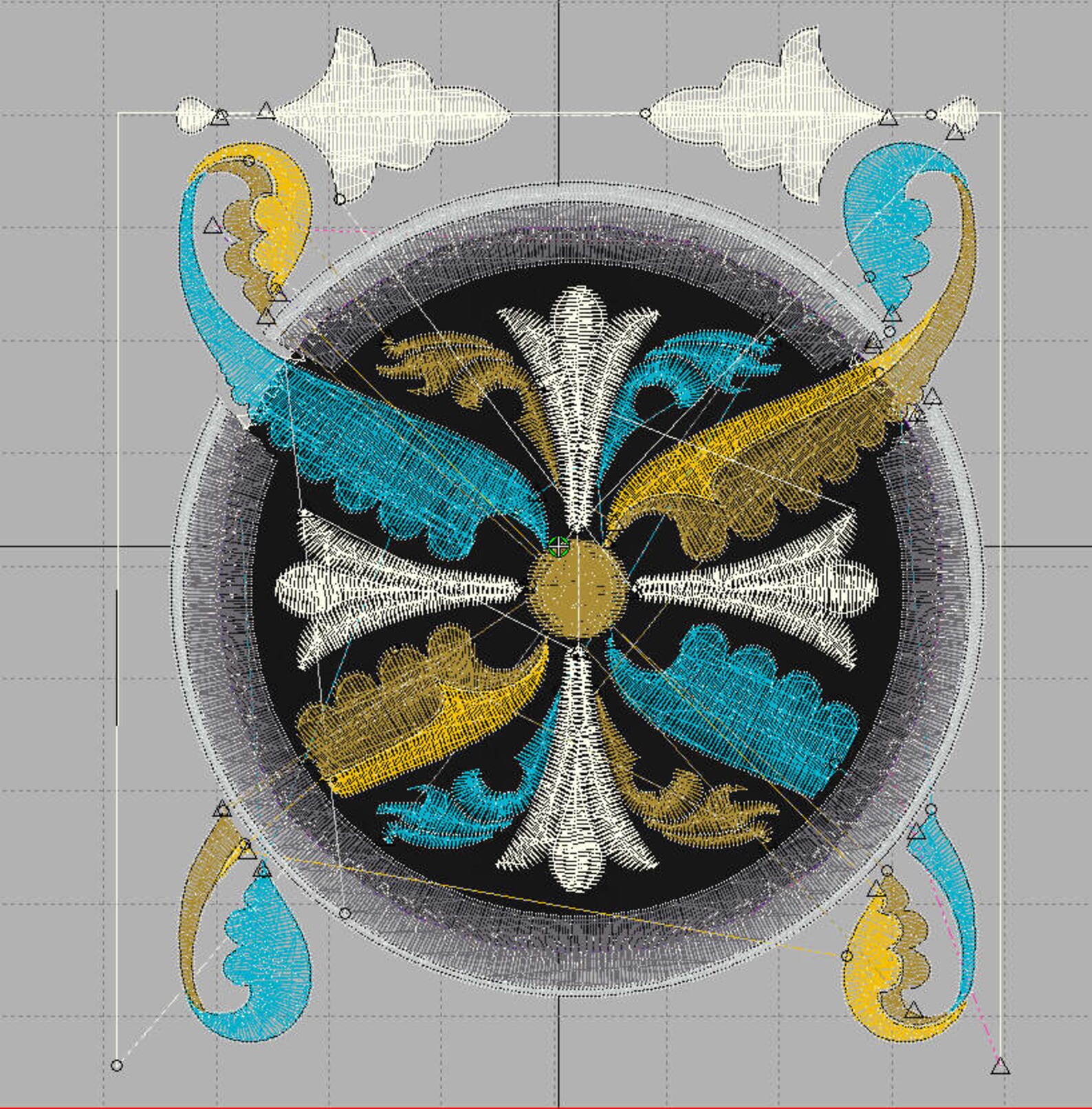 Medieval Circle & Leaves, Repeatable Design #4 - Etsy