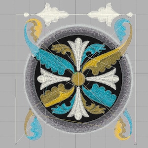 Medieval Circle & Leaves, Repeatable Design #4 - Etsy