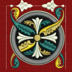 Medieval Circle & Leaves, Repeatable Design #4 - Etsy