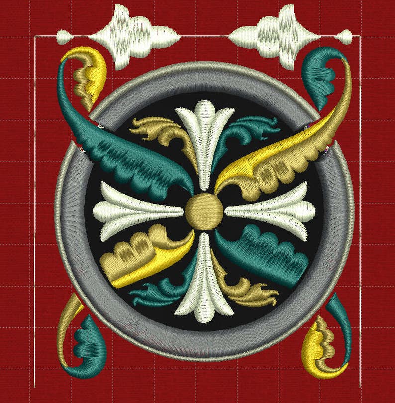 Medieval Circle & Leaves, Repeatable Design #4 - Etsy