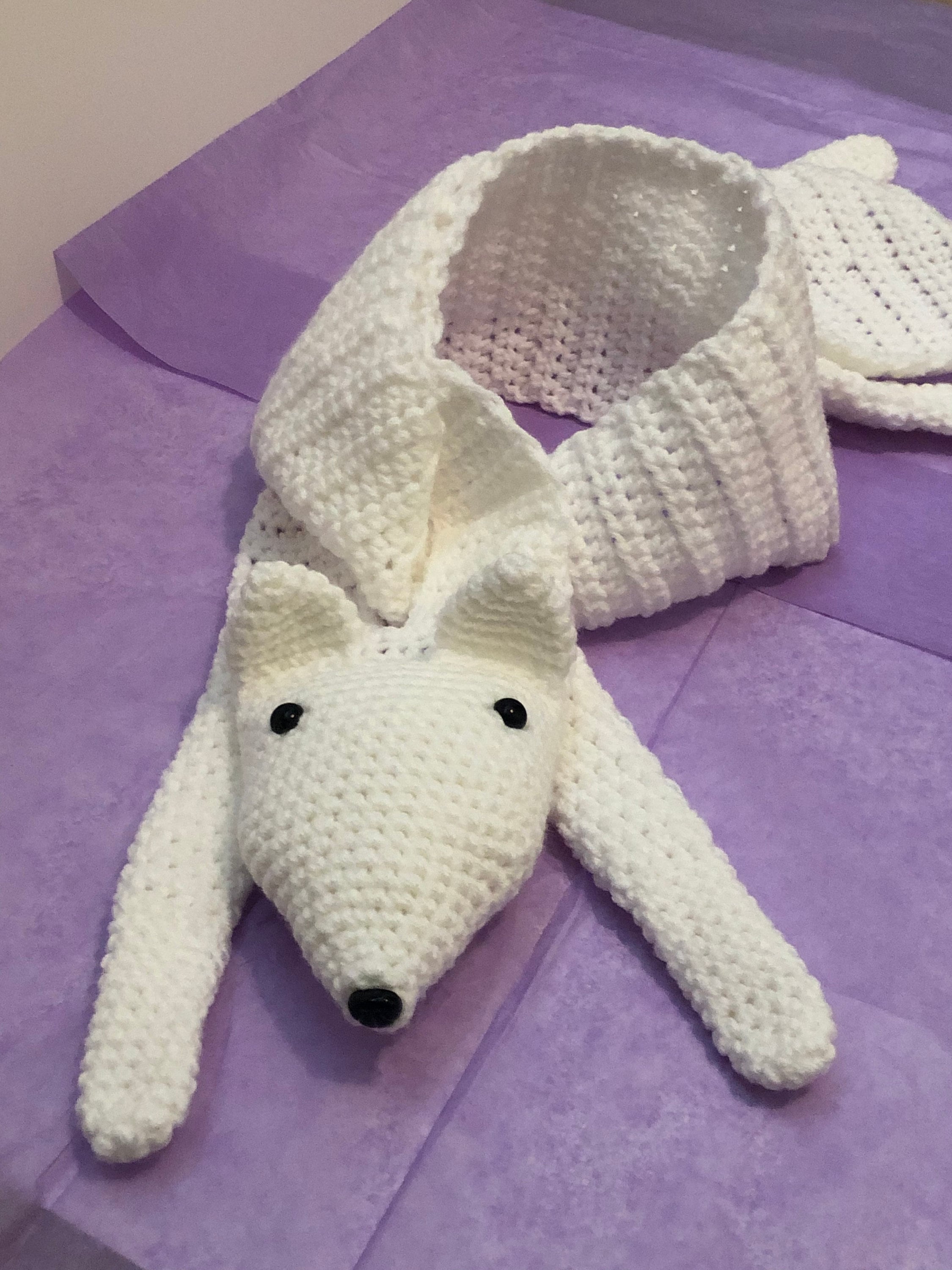 Crochet Arctic Fox Scarf - Etsy