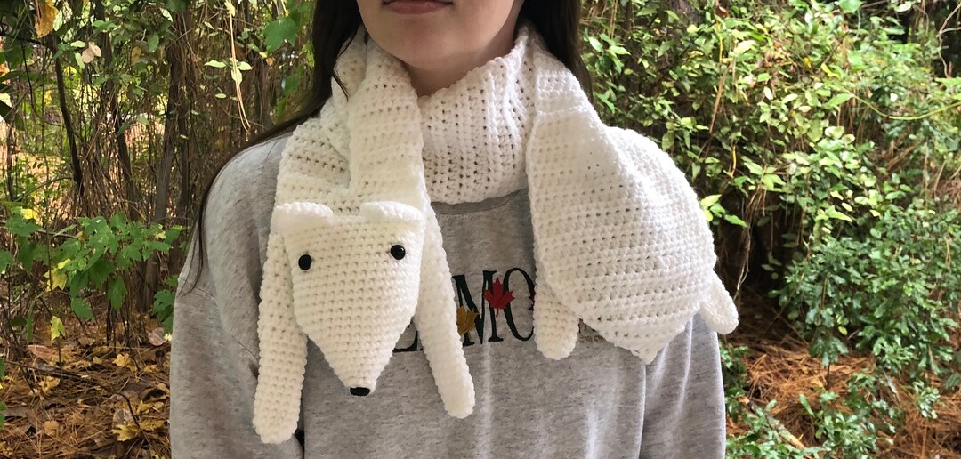 Crochet Arctic Fox Scarf - Etsy