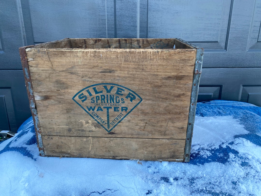 Vintage 1938 SILVER SPRINGS WATER Company Box Crate Detroit - Etsy