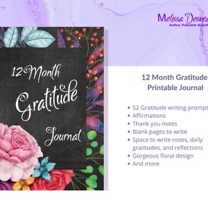 12 Month Gratitude Journal Printable - Etsy