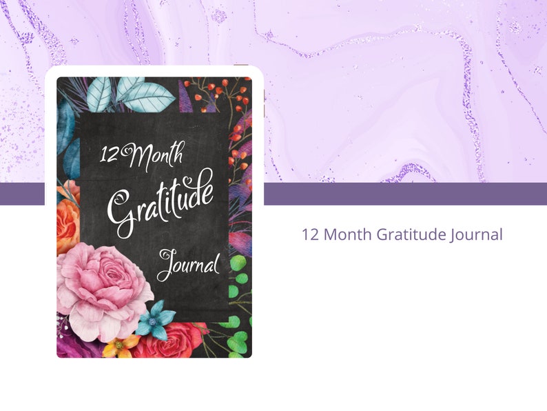 12 Month Gratitude Journal Printable - Etsy