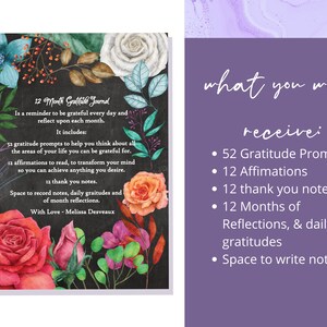 12 Month Gratitude Journal Printable - Etsy