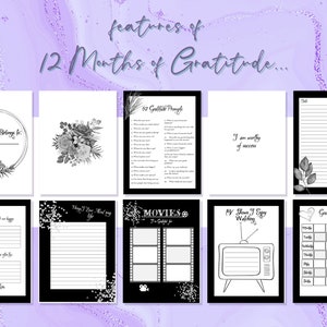 12 Month Gratitude Journal Printable - Etsy