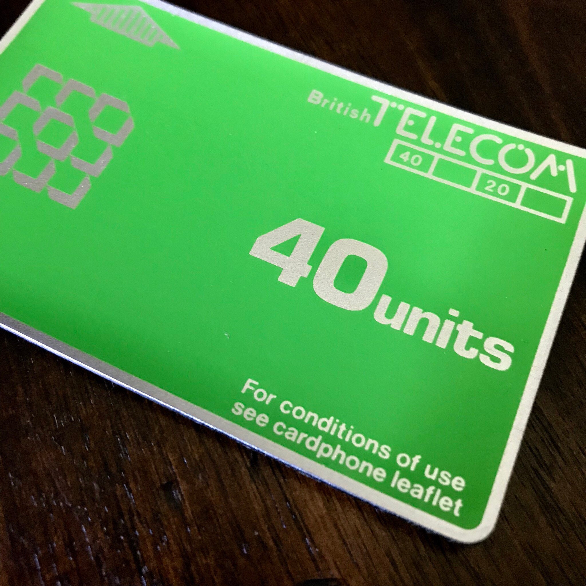 Vintage Phone Card C.1983 British Telecom 40 Units Lime - Etsy UK