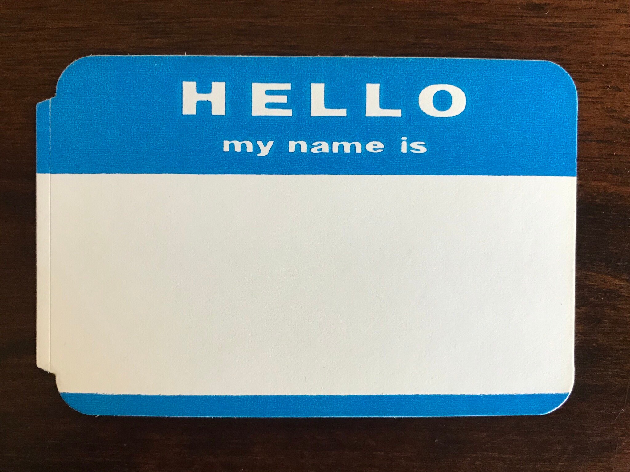 Hello My Name Is Sticker Blue White Self Adhesive Tag Paper Name Badge C Line C1982 Vintage