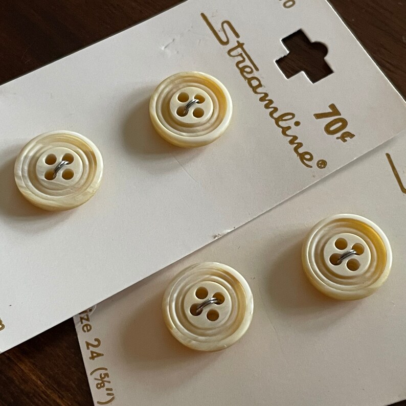 Ivory Round Plastic Buttons on Original Card 2 Holes - Etsy